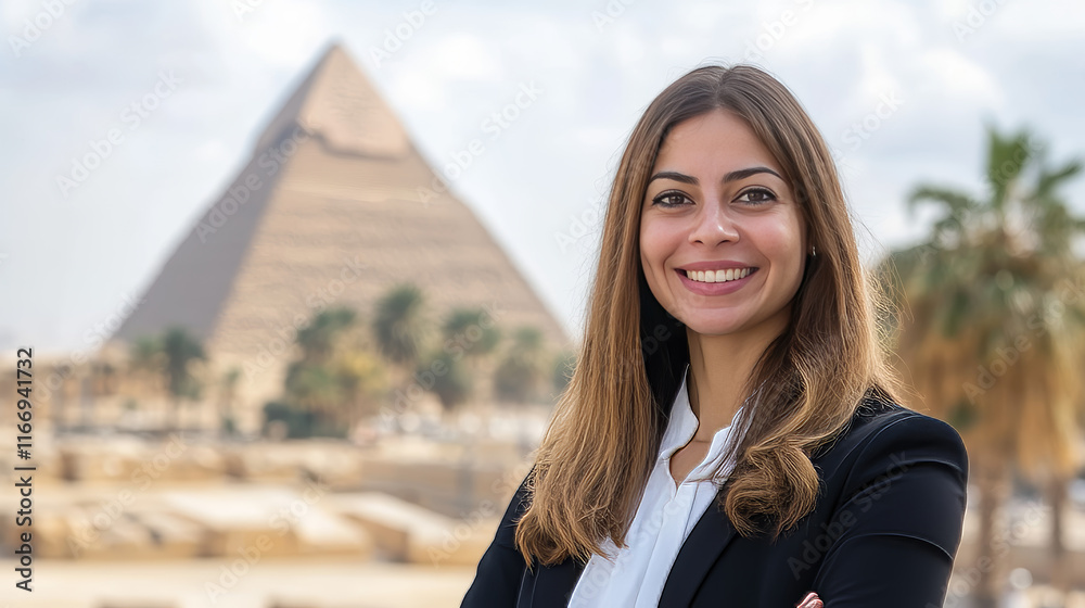 Egypt travel landmarks, ancient Egypt museum and rarity souvenirs shop signs. Vector tourism ...