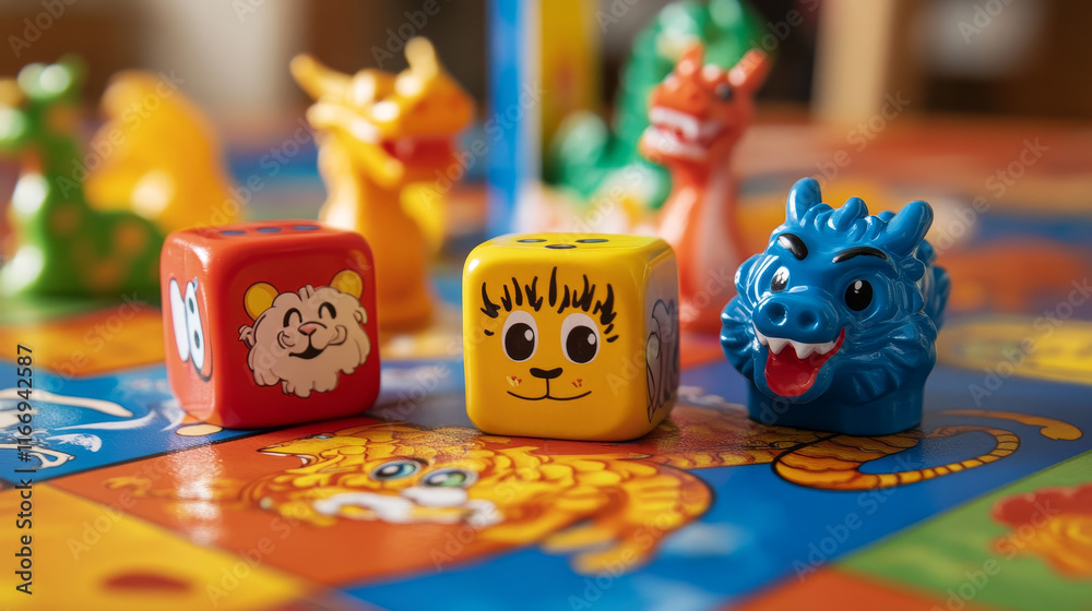 New Year holiday boardgame for kids with Chinese calendar animals ...