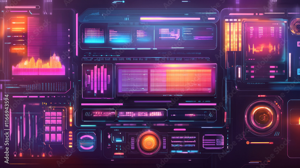 HUD futuristic info box, display and borders interface elements. Vector ...