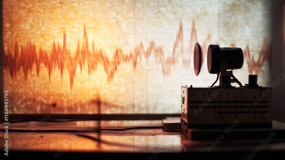 Earthquake seismograph wave, seismic graph seismometer of earth quake ...