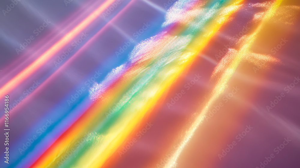 Rainbow rays on transparent background, light beams of color spectrum, vector lens flare effect ...