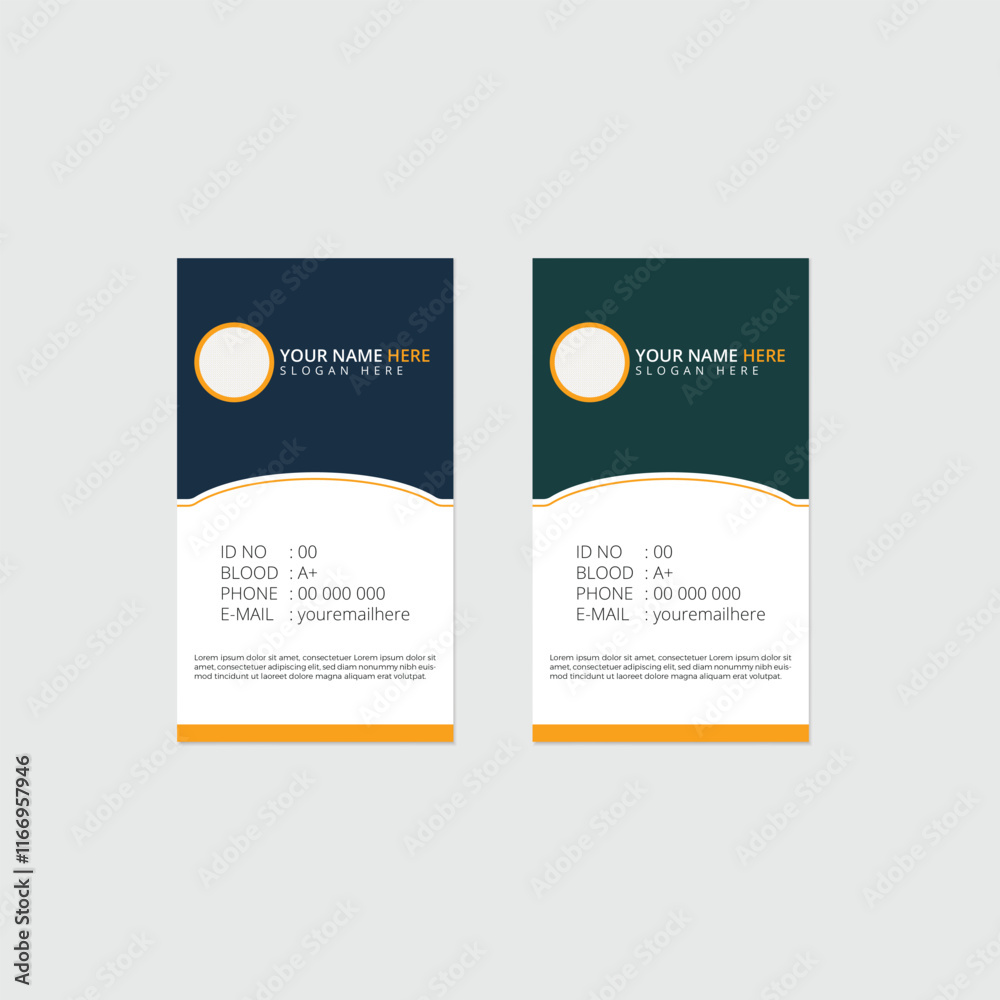 Simple Minimalistic Creative ID Card Layout Template Design Stock ...