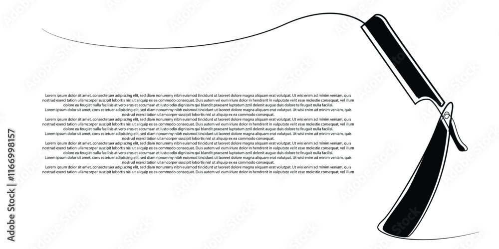 razor line art drawing.simple line art of razor for barber Stock Vector ...