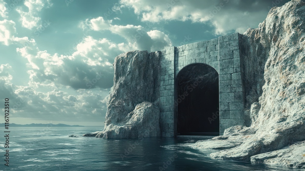 Majestic Coastal Fortress Carved Into Rugged Cliffs Overlooking the ...