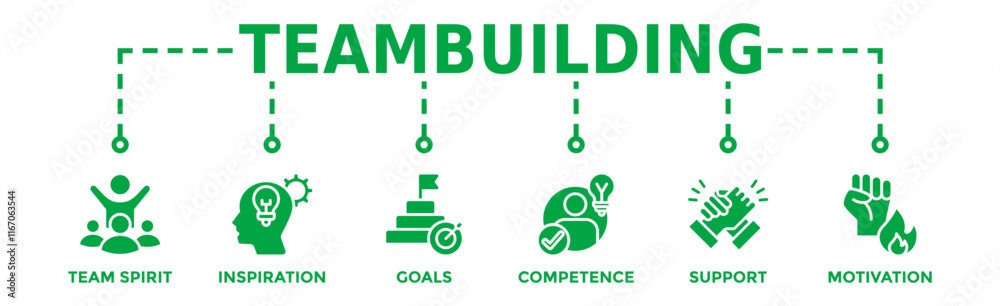 Team building banner web icon vector illustration concept with icon of ...