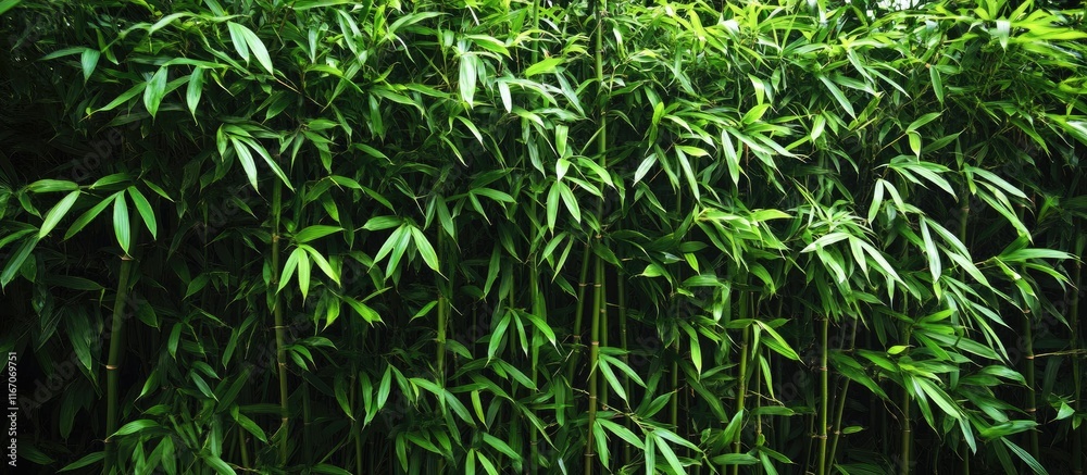 Lush bamboo wall providing a serene natural barrier ideal for enhancing ...