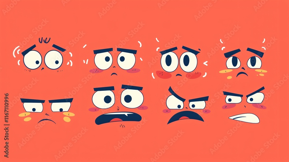 Cute Doodle Face Concept: Exploring Various Emotions and Facial ...