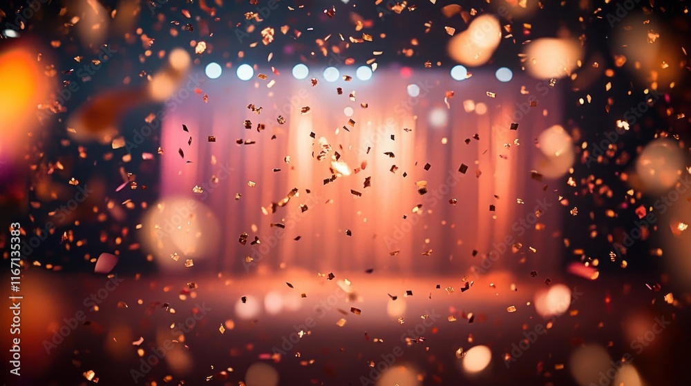 Prom Celebration Party Event with Confetti and Spotlight for Graduation ...