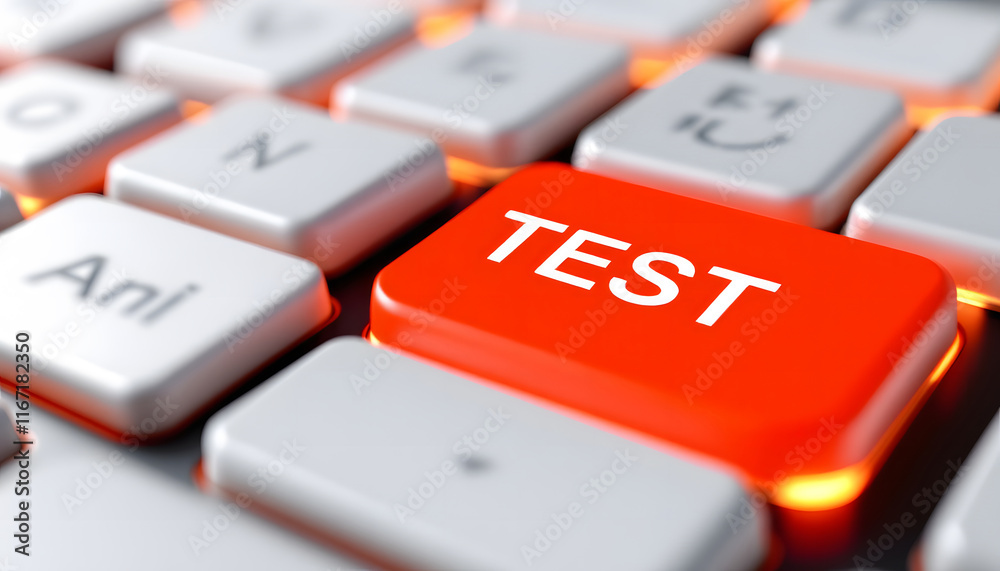 Test Key on Keyboard, Testing, Quality Assurance Concept, Red Test ...