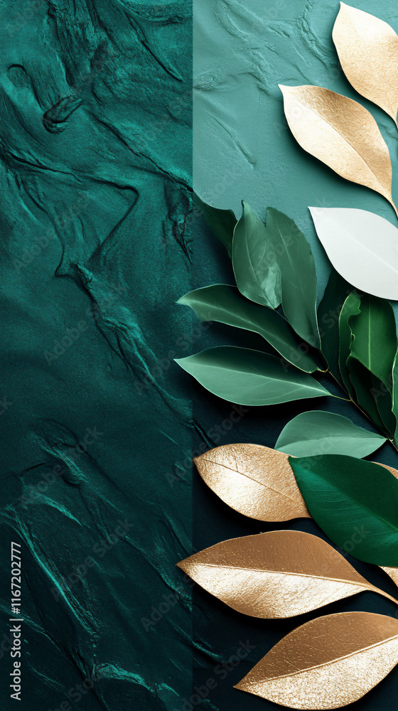 AI-generated color palette with a combination of emerald green, gold ...