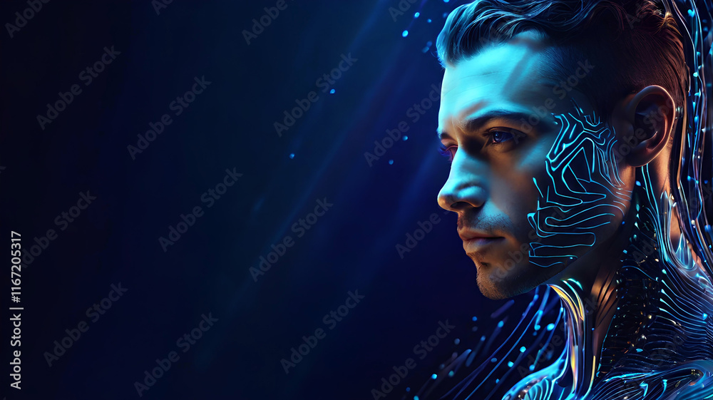 Artificial,3D mesh face,Artificial Intelligence Machine Learning ...