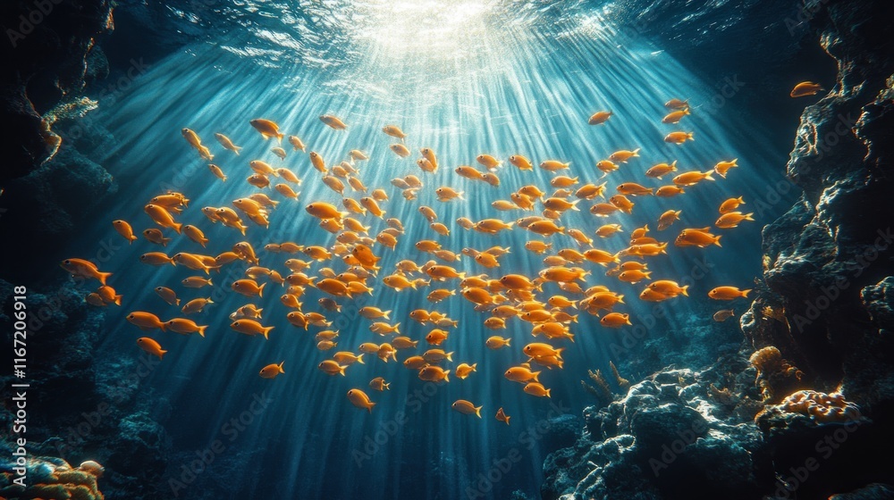 Nile tilapia fish swimming underwater colorful scene aquaculture farm ...