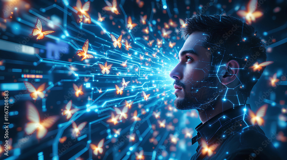 Artificial,3D mesh face,Artificial Intelligence Machine Learning ...