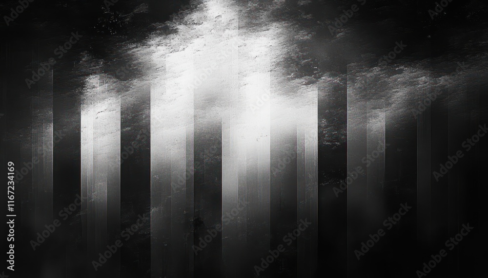 High Contrast Black and White Abstract Digital Art with Vertical ...