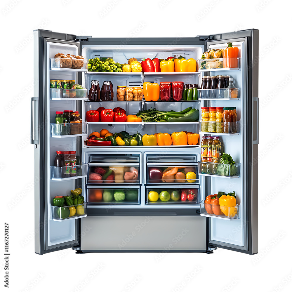 Refrigerator isolated on white background full depth of field Stock ...