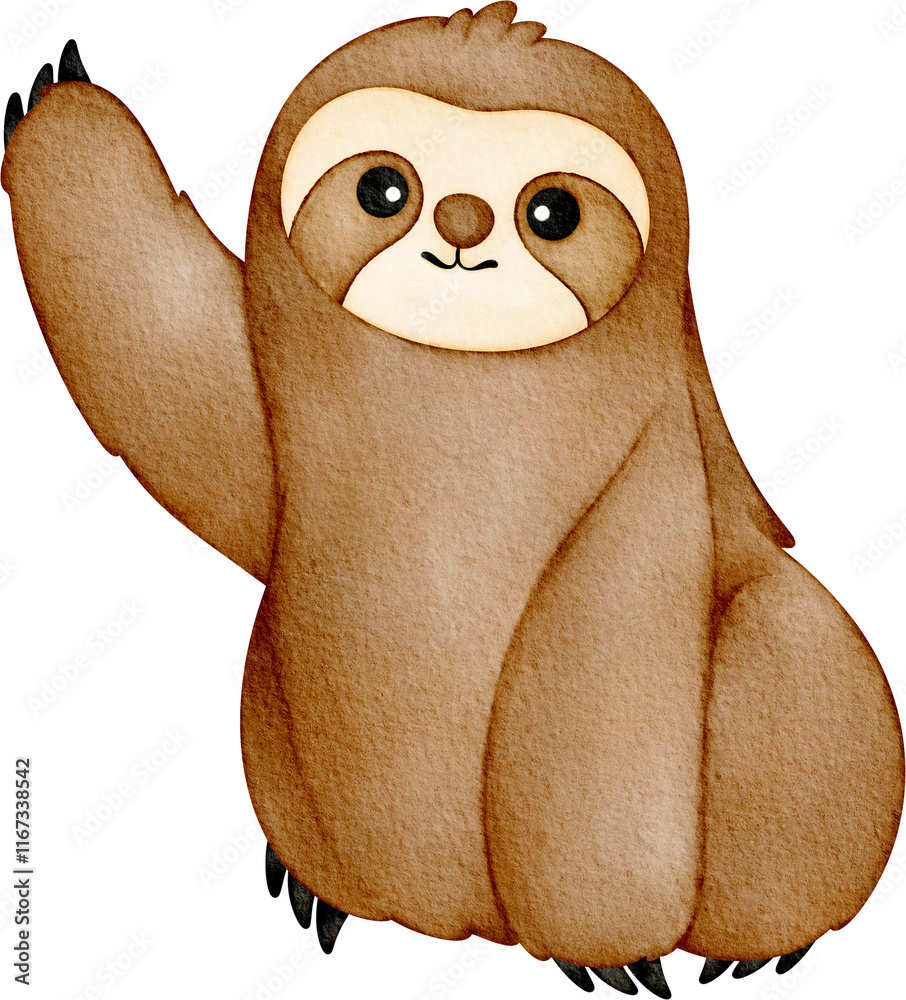 watercolor sloth Stock Illustration | Adobe Stock