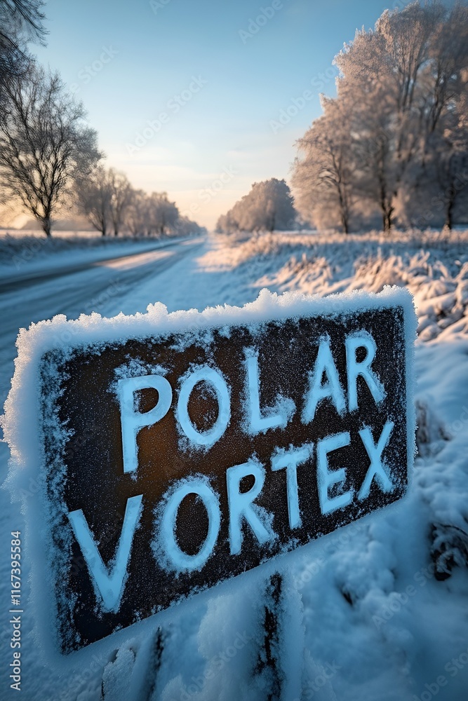Sign that reads “POLAR VORTEX” - winter storm warning - snow - ice ...