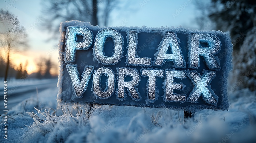Sign that reads “POLAR VORTEX” - winter storm warning - snow - ice ...