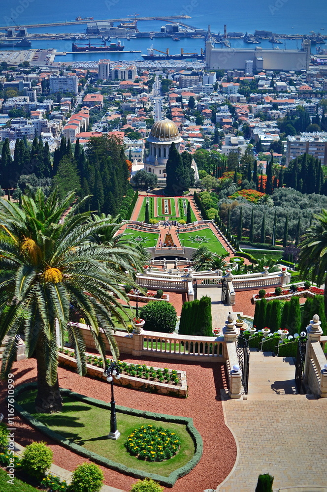 Haifa, Israel. The Bahai Gardens on Mount Carmel. The most visited ...