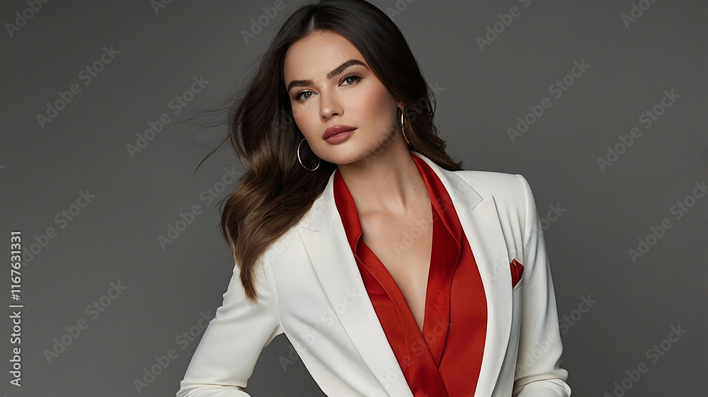 Portrait Russian Professional business woman TV news anchor presenter ...