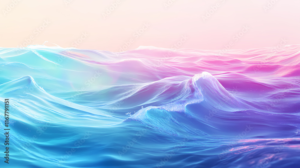 Water surface with iridescence and opalescence texture, water waves ...