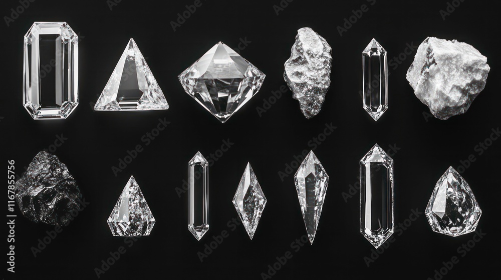 lab-grown diamond shapes and cuts. collection of lab-grown diamonds ...