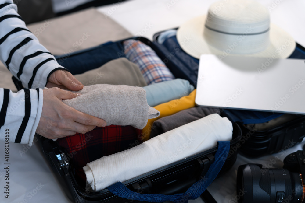Efficient Packing Techniques for Your Next Travel Adventure Stock Photo ...