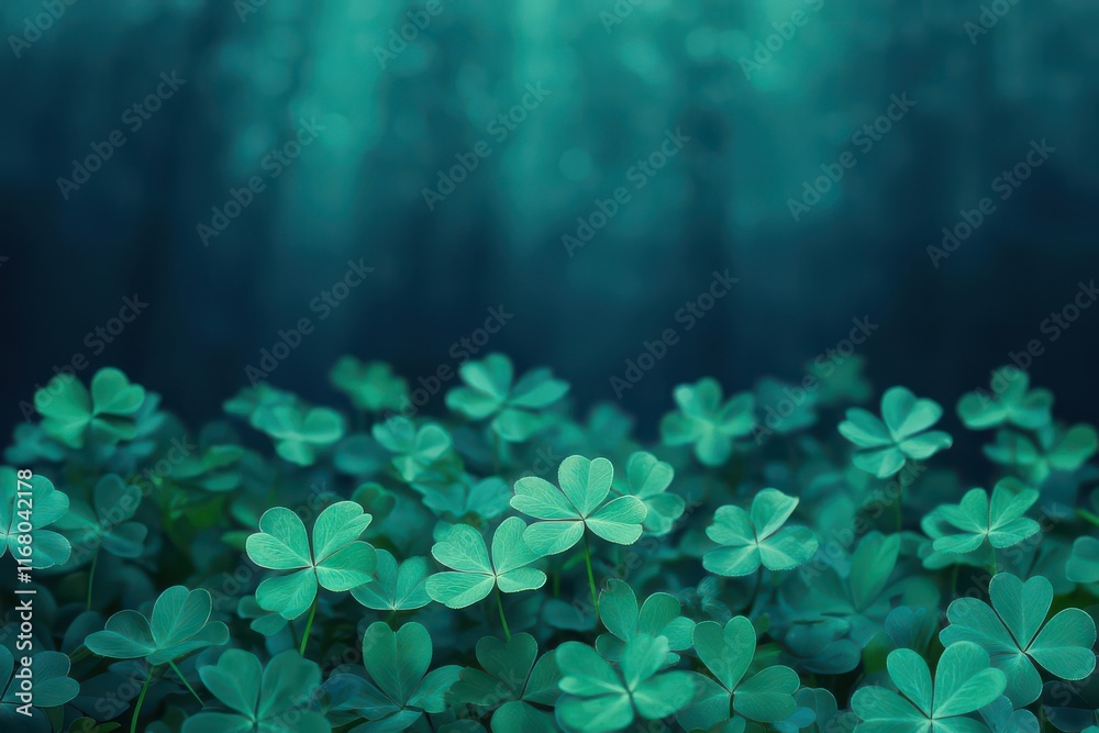 shamrocks symbol concept. A calming depiction of glowing shamrocks ...