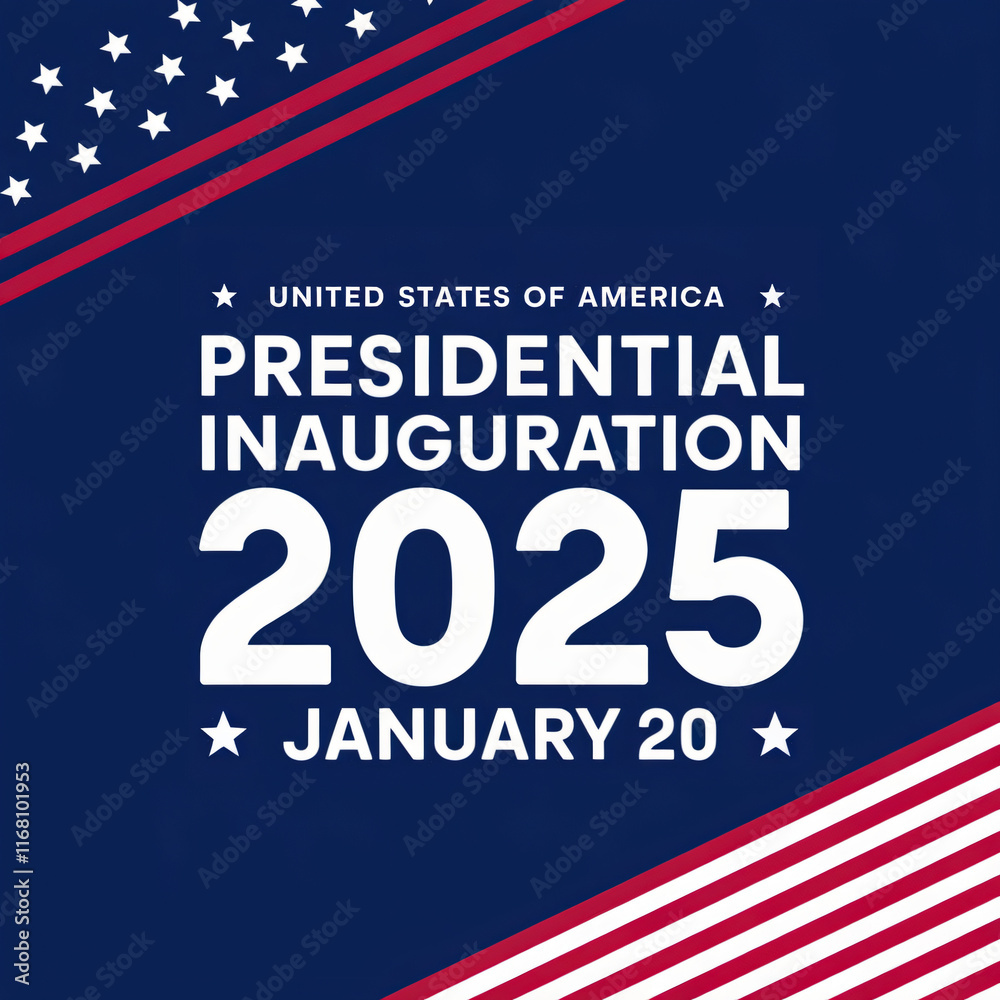 2025 US Presidential Inauguration banner with USA flags. Editable ...