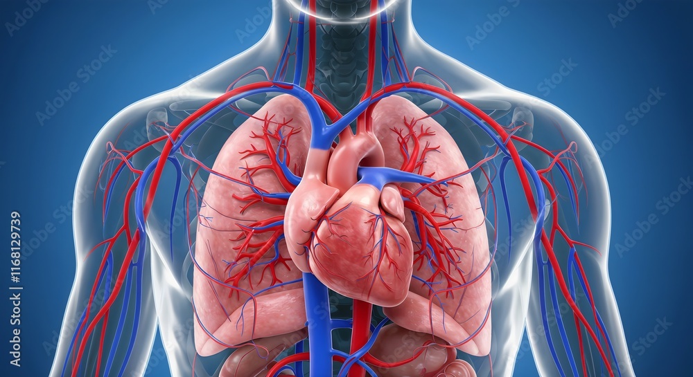 Stock-Illustration „Anatomical illustration of the cardiovascular ...