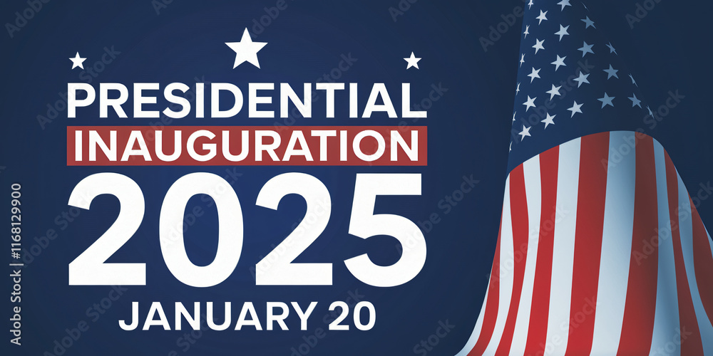 2025 US Presidential Inauguration banner with USA flags. Editable with ...
