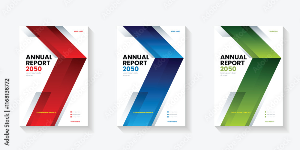 Vector de Stock Modern folding ribbon theme book cover template in ...