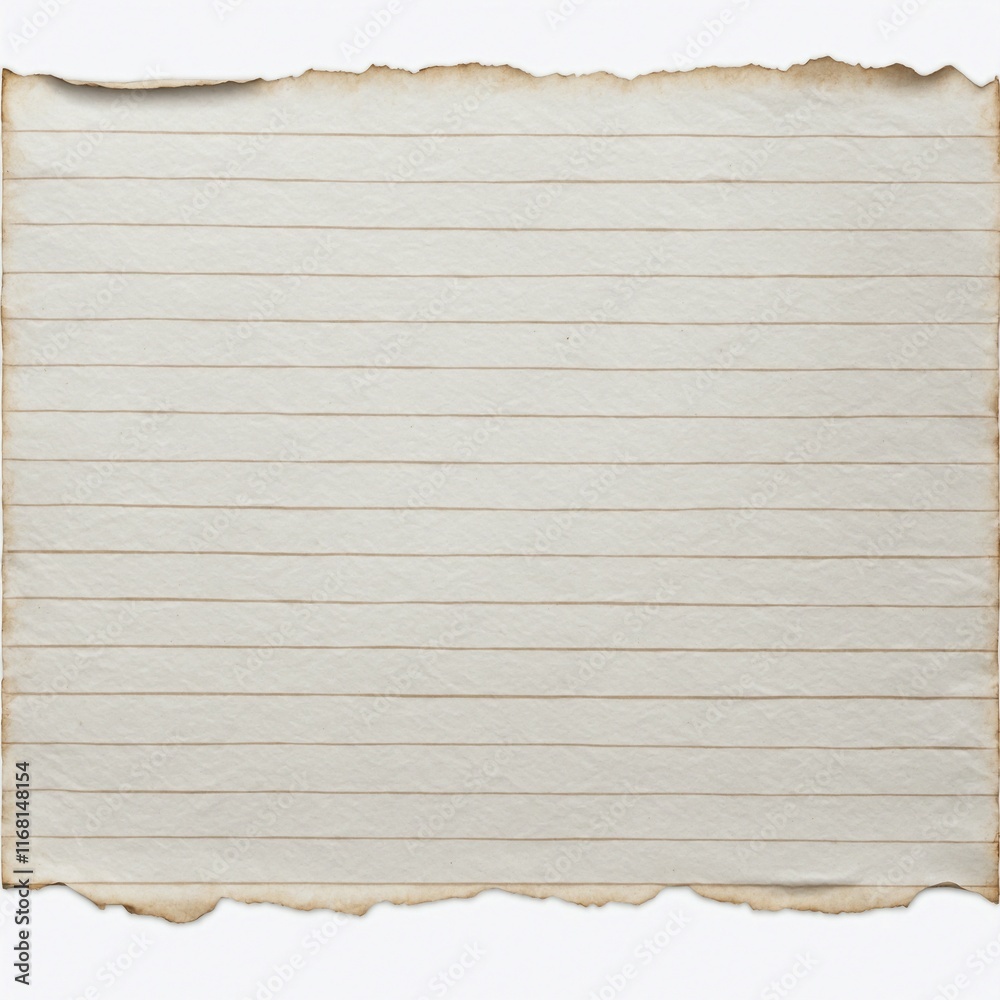 Lined Paper Sheet With Rough Edges, featuring a jagged border and lined ...
