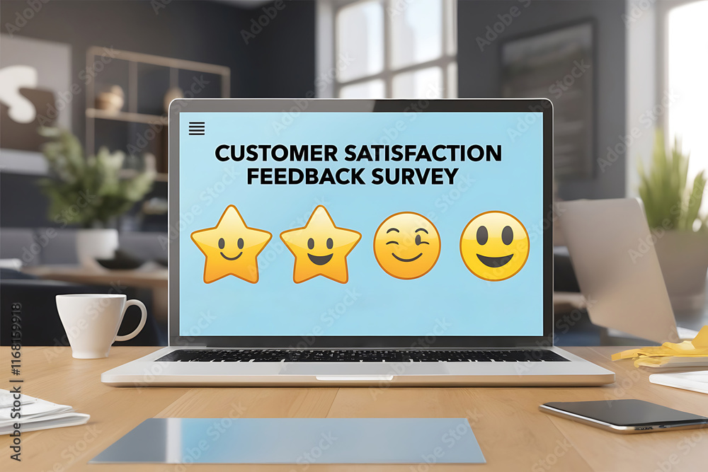 customer satisfaction feedback survey concept. emoticons different ...