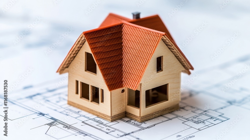 Construction progress model house architectural plans scale model ...