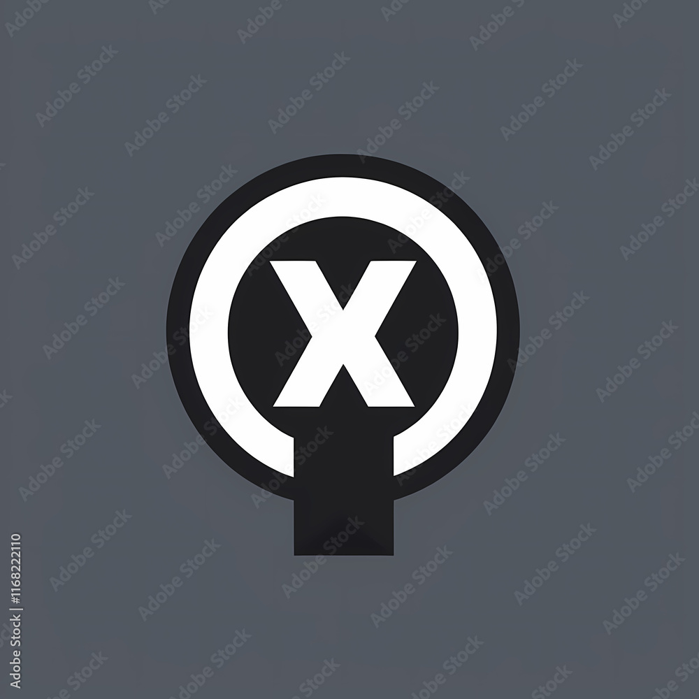 Ilustración de Stock Minimal X mark inside a black circle / Marca X ...
