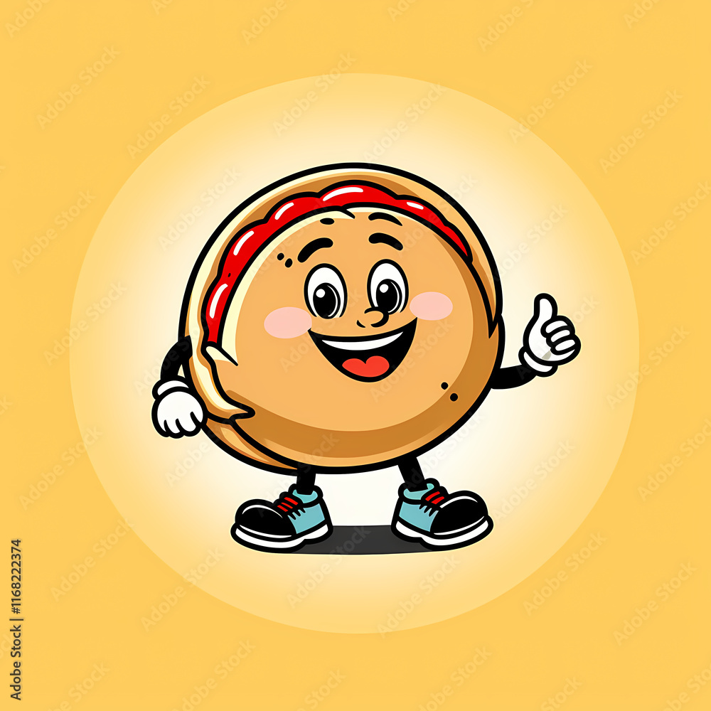 Stock-Illustration „cartoon character of person with a smile torta ...