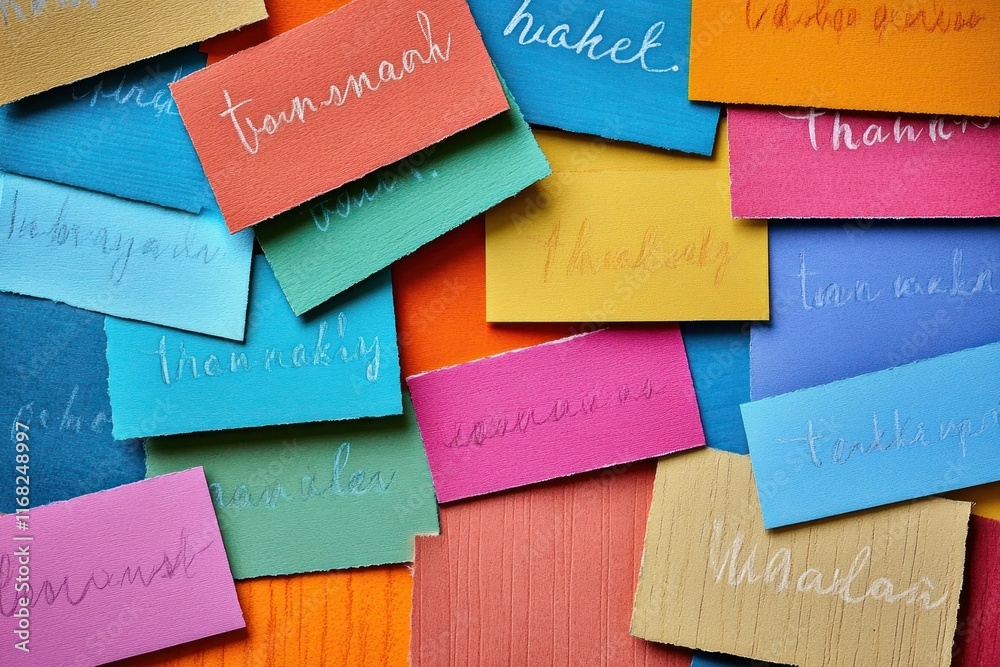Colorful Thank You Cards Appreciation Gratitude Messages Thankfulness ...