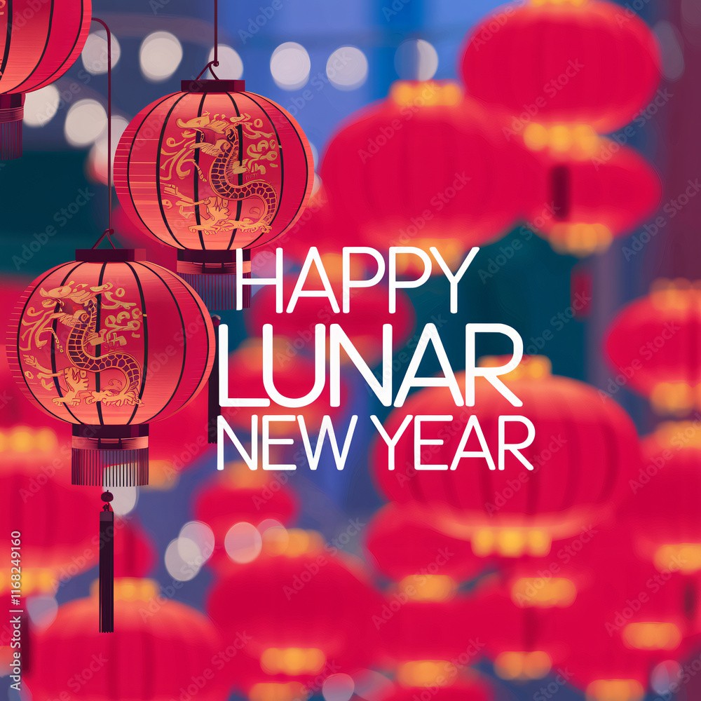 Chinese Lunar New Year 2025 - Year Of The Snake. Social Media Square ...