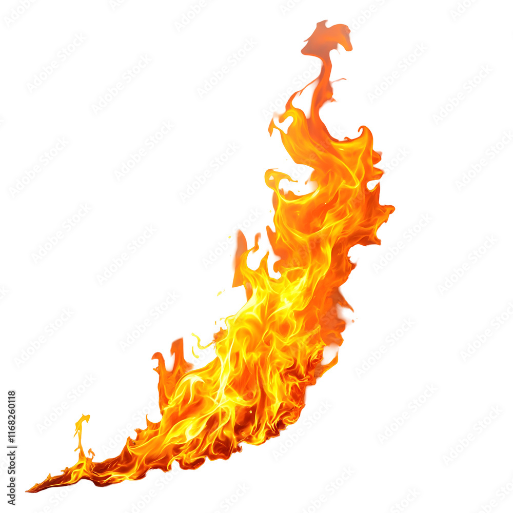 Fire flame on transparent background. Realistic burning fire flame cut ...