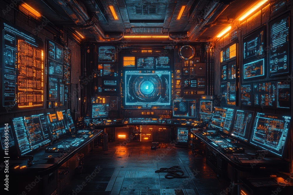 Futuristic Control Room with Interactive Holographic Displays for Emergency Response and ...