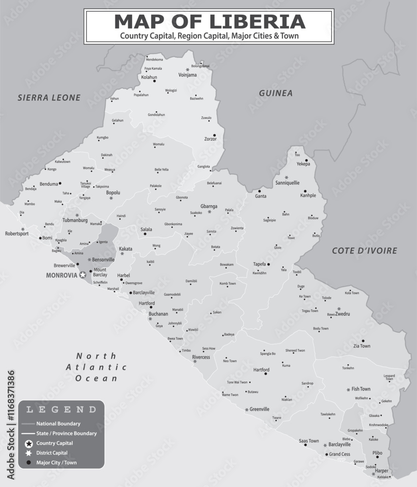 African Countries Geography Political map. Political map of country ...