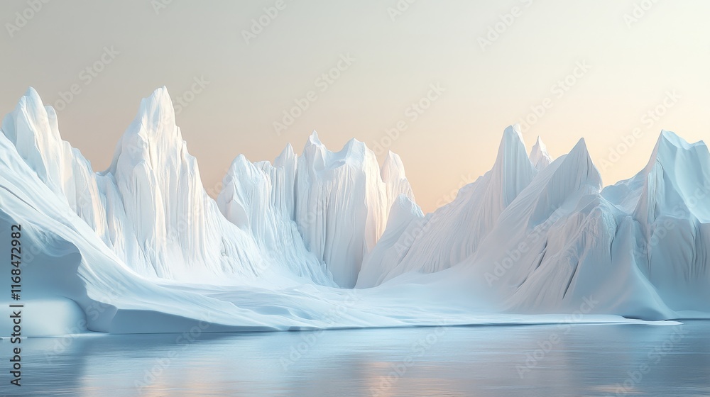 Foto de Stock ancient glacial amphitheater with pristine ice stage ...