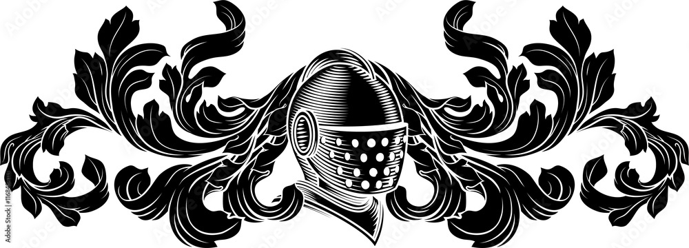 Coat of Arms Crest Knight Helmet Heraldry Design Stock Illustration ...