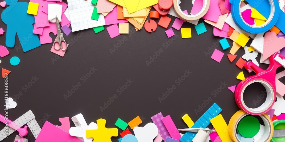 Collection of various adhesive tape pieces in different colors and ...