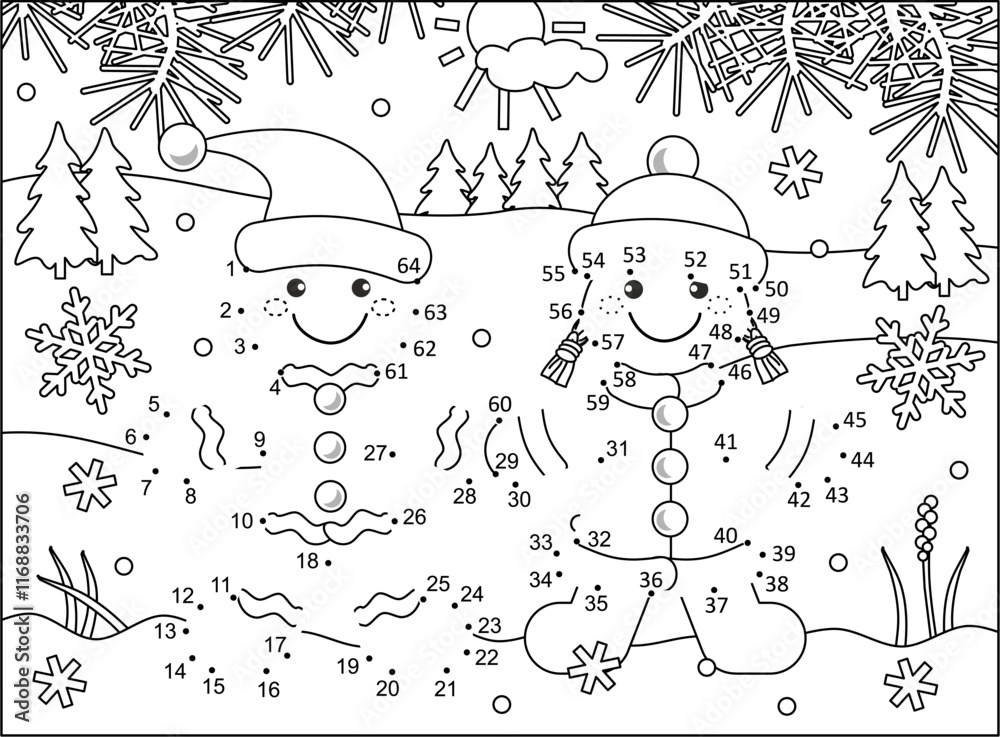 Gingerbread man and gingerbread girl walking in outdoor winter scene ...