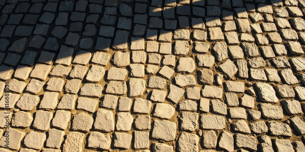 Sun-Dappled Irregular Stone Pavement Texture A High-Resolution Image ...