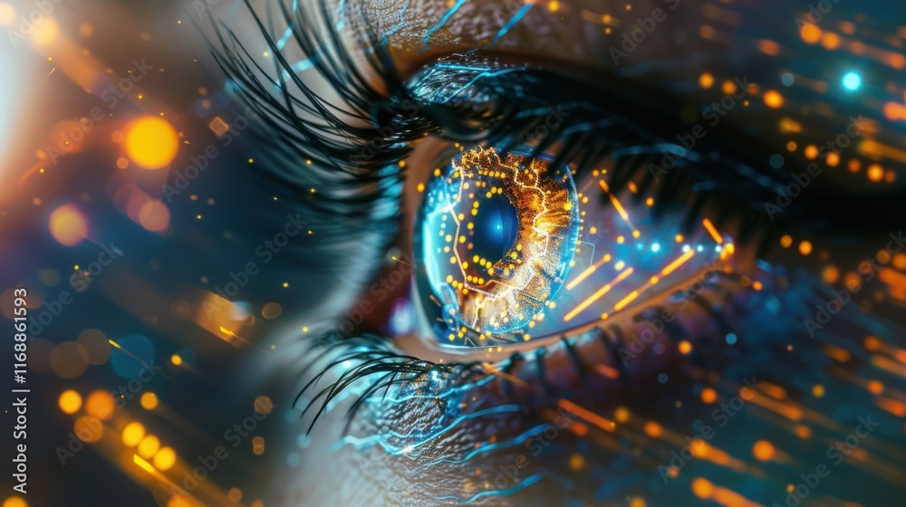Eye of futuristic and Innovative Imagery AI and Automation use of ...