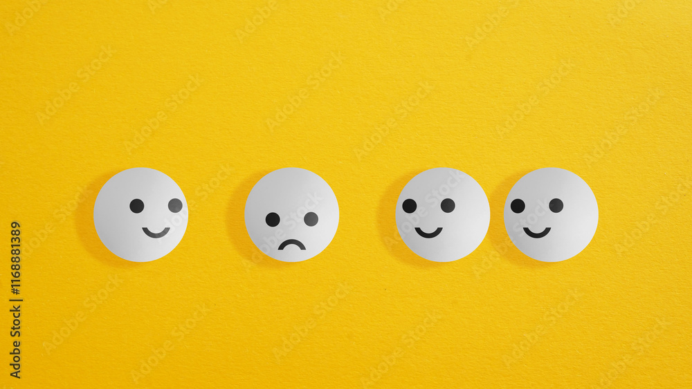 Discrimination, bullying, and mental illness concept. A group of white ...