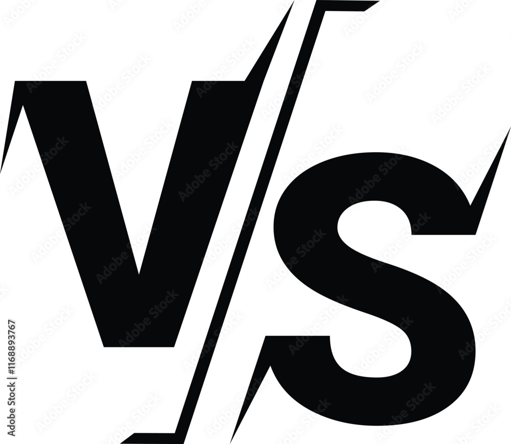 VS versus letters vector logo icon. VS versus symbol for confrontation ...
